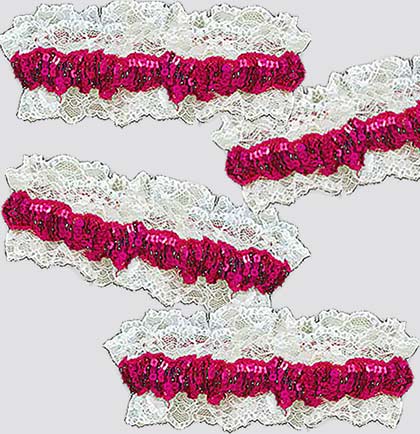 Hot Pink Sequin & Lace Garter | Bachelorette Party Favors | The House ...