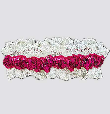 Hot Pink Sequin & Lace Garter | Bachelorette Party Favors | The House ...