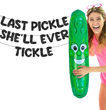 3ft Inflatable Pickle & Last Pickle Banner | Bachelorette Party Favors ...