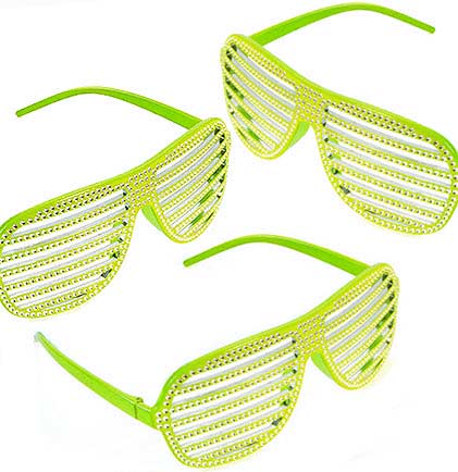 Bling Shutter Sunglasses - Lime | Bachelorette Party Supplies | The ...
