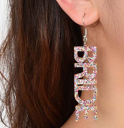 Bride Multi-Colored Earrings | Bachelorette Party Jewelry | The House ...