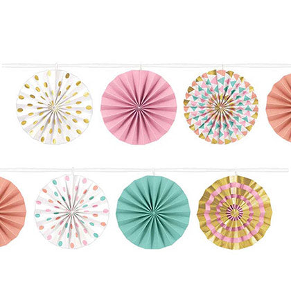 Pastel Mini Fan Garland | Bachelorette Decorations | The House of ...
